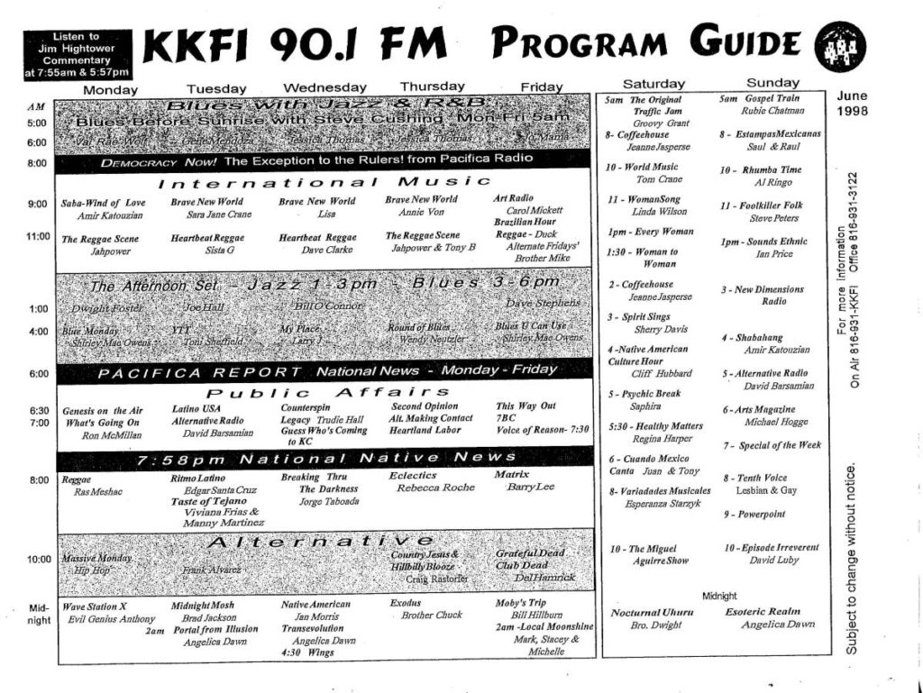 KKFI Program Schedules History – KKFI Story