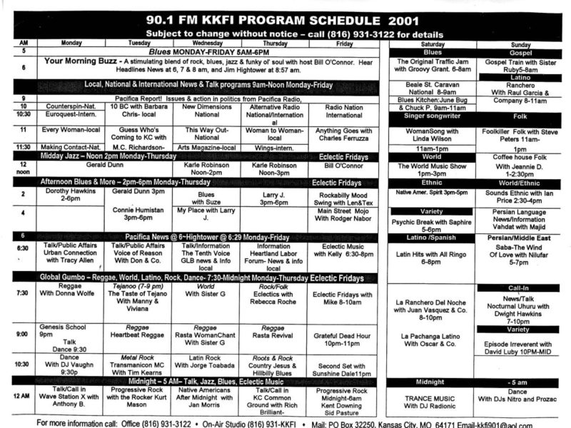 KKFI Program Schedules History – KKFI Story
