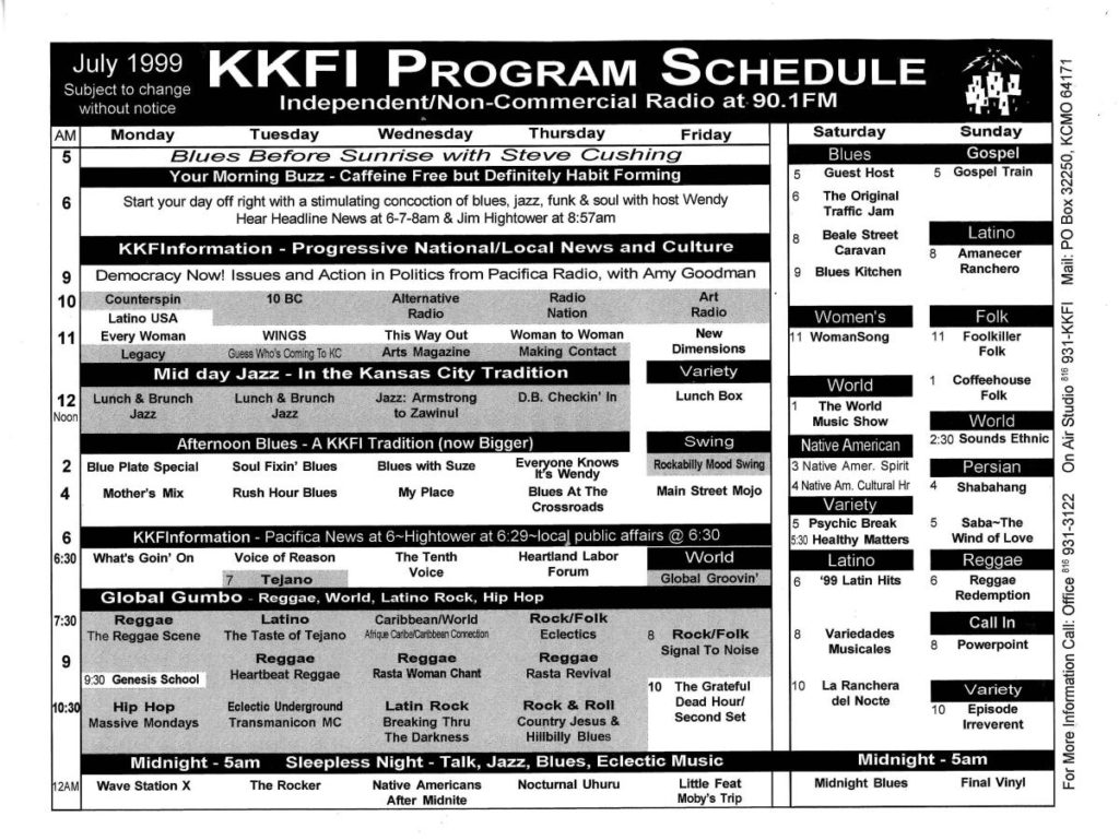 KKFI Program Schedules History – KKFI Story